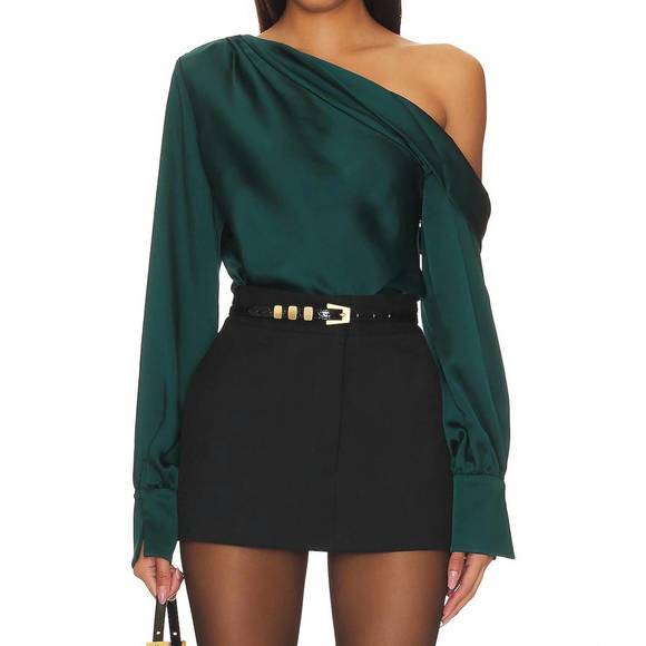 Simkhai | Tops | New Simkhai Alice One Shoulder Top In Emerald | Poshmark